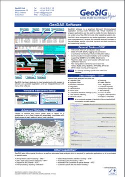 GeoSIG Software - GeoDAS