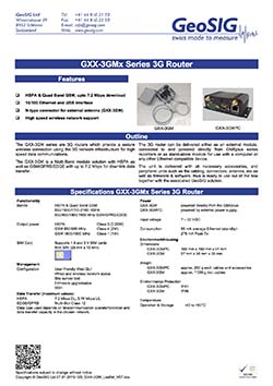 GeoSIG Communication - GXX-3GMX Series 3G Router
